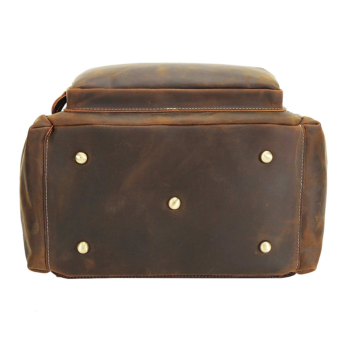 Polare Full Grain Leather 17.3‘’ Backpack Laptop Bag Camping Travel Rucksack Fits 15.6'' Laptop Dark Brown