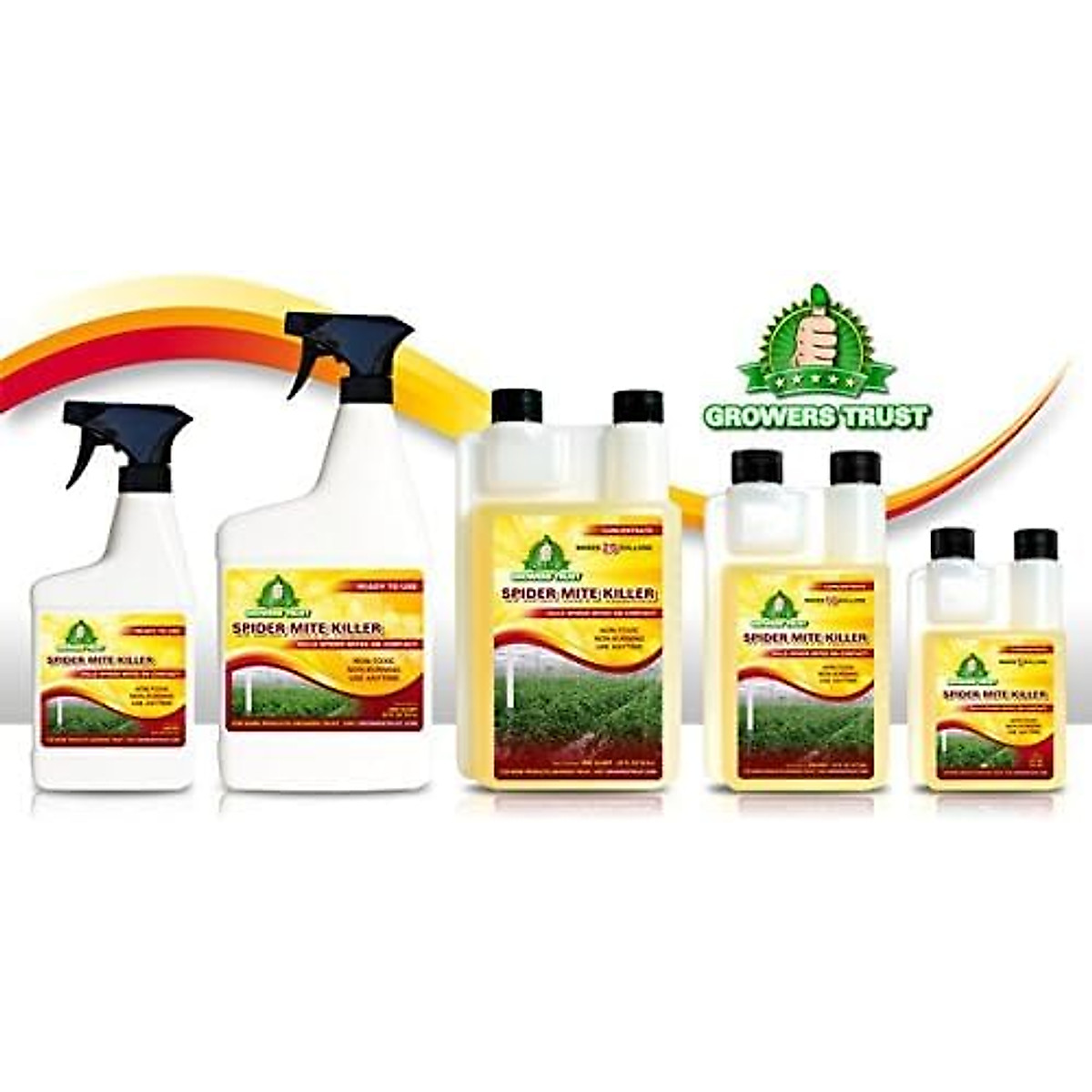 Growers Trust Spider Mite Killer Non-Toxic, Biodegradable - Natural Pesticide -Organic Ingredients- Earth Friendly Pest Control-(Solution Makes 5 gallons RTU )
