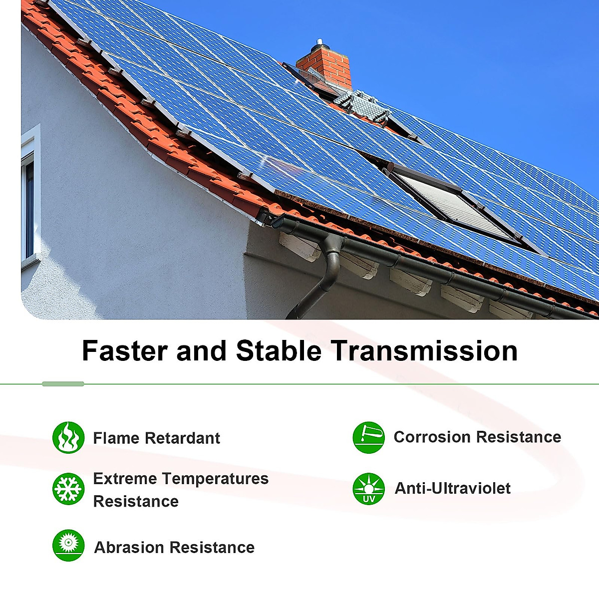 MECCANIXITY Solar Panel Wire 20ft 8 AWG 10mm2 Solar Cable Tinned Copper Wire with Female and Male Connector Black Red for RV Boat Marine Solar Panel