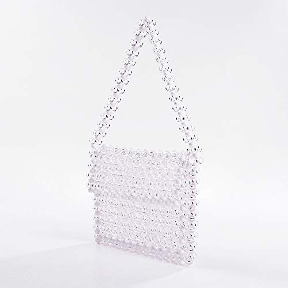 YIFEI Women Transparent Beaded Acrylic Shoulderbag Evening Handmade Bags (Clear)