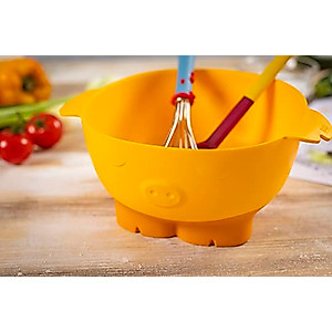 Kuhn Rikon Kinderkitchen Kids Mixing Set | Pig Mixing Bowl, Rooster Whisk & Goose Stirring Spoon | Child-Friendly Kitchen Tools for Real Cooking