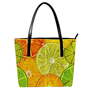 Tote Bag Women Satchel Bag Handbag Stylish Tote Handbag for Women Hobo Bag Fashion Crossbody Bag, Lime Orange Fruit