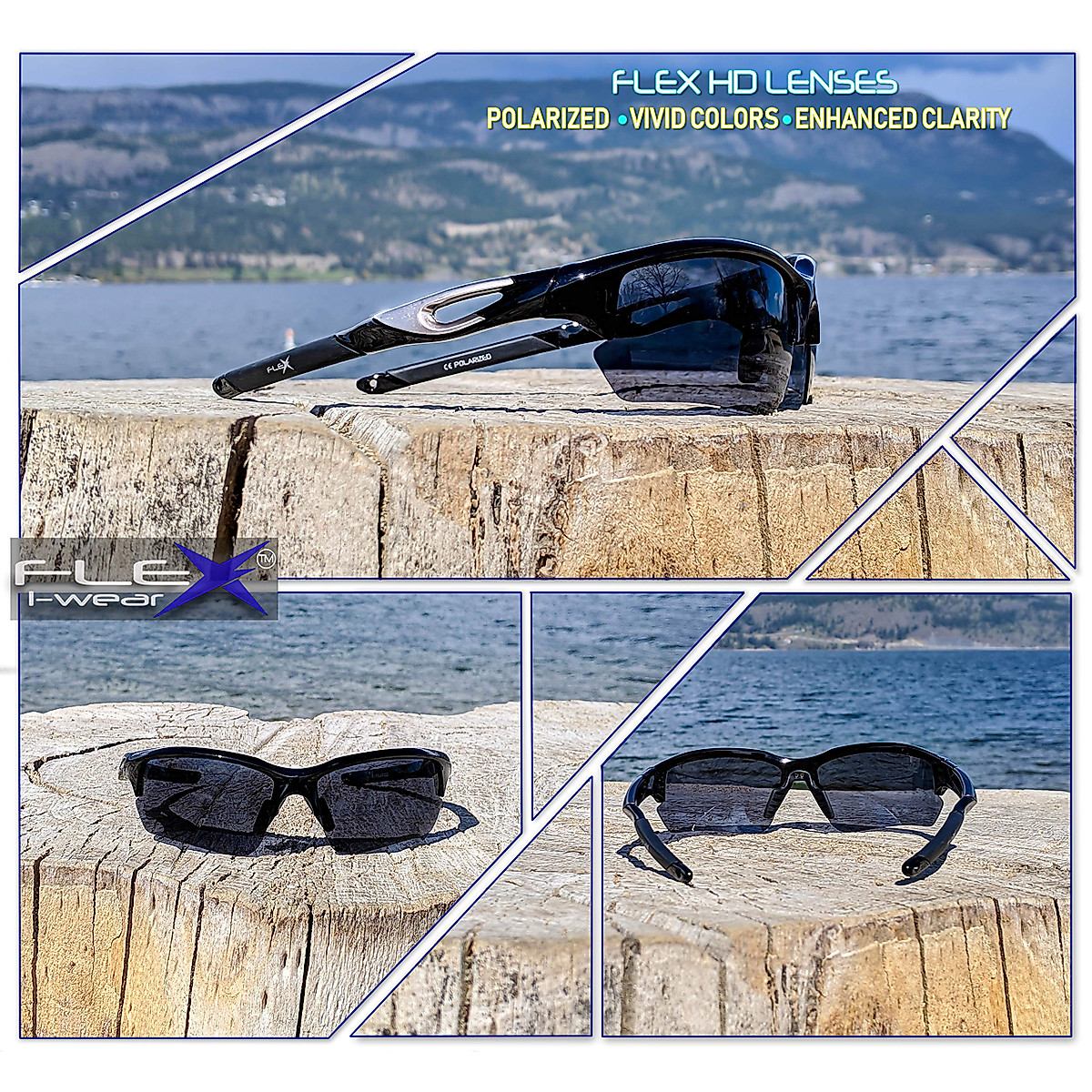 FLEX V2- Polarized Sunglasses for Men Women & Teens. Ultra Tough & Lightweight Frame, HD lens Sports Sunglasses for Cycling Running Fishing