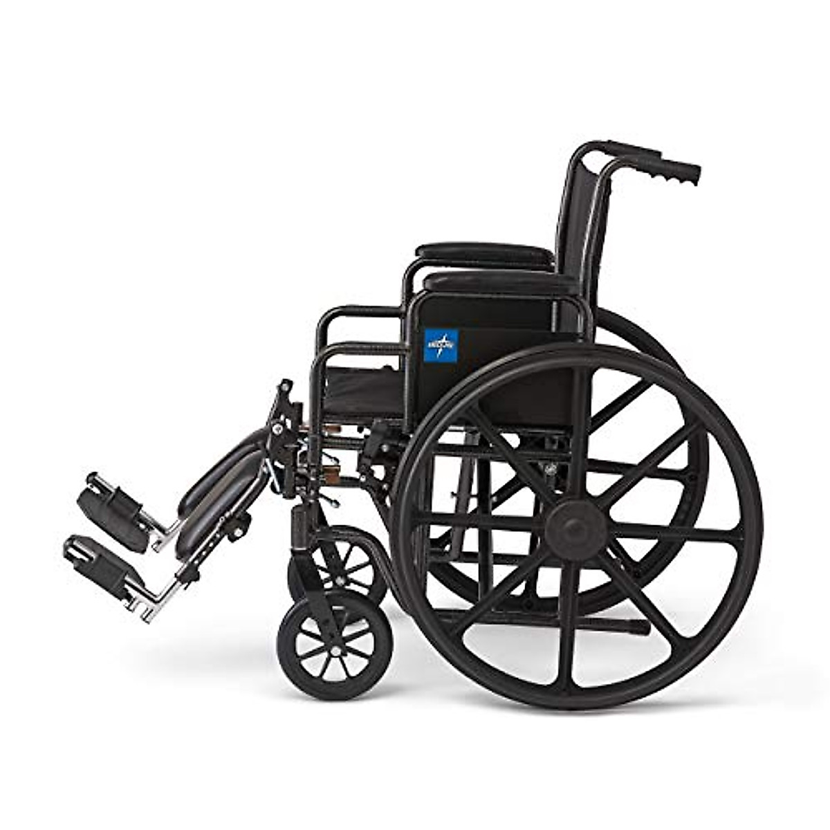 Medline Wheelchair, Swing-Back Desk-Length Arms And Elevating Leg Rests, 18" x 16" Seat (W x D)