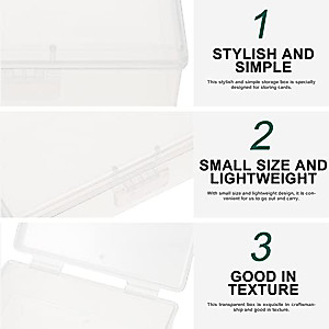 Operitacx 10Pcs Battery Storage Organizer Stackable Plastic Storage Bin Clear Storage Case Holder Container with Hinged Lid for Keeping Small Parts Coints Screws Business Cards Game Pieces Crafts