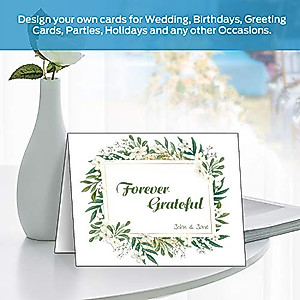 Ohuhu Blank White Cards and Envelopes 100 Pack, 5 x 7 Heavyweight Folded Cardstock and A7 Envelopes for DIY Christmas Greeting Cards, Wedding, Birthday, Invitations, Thank You Cards & All Occasion