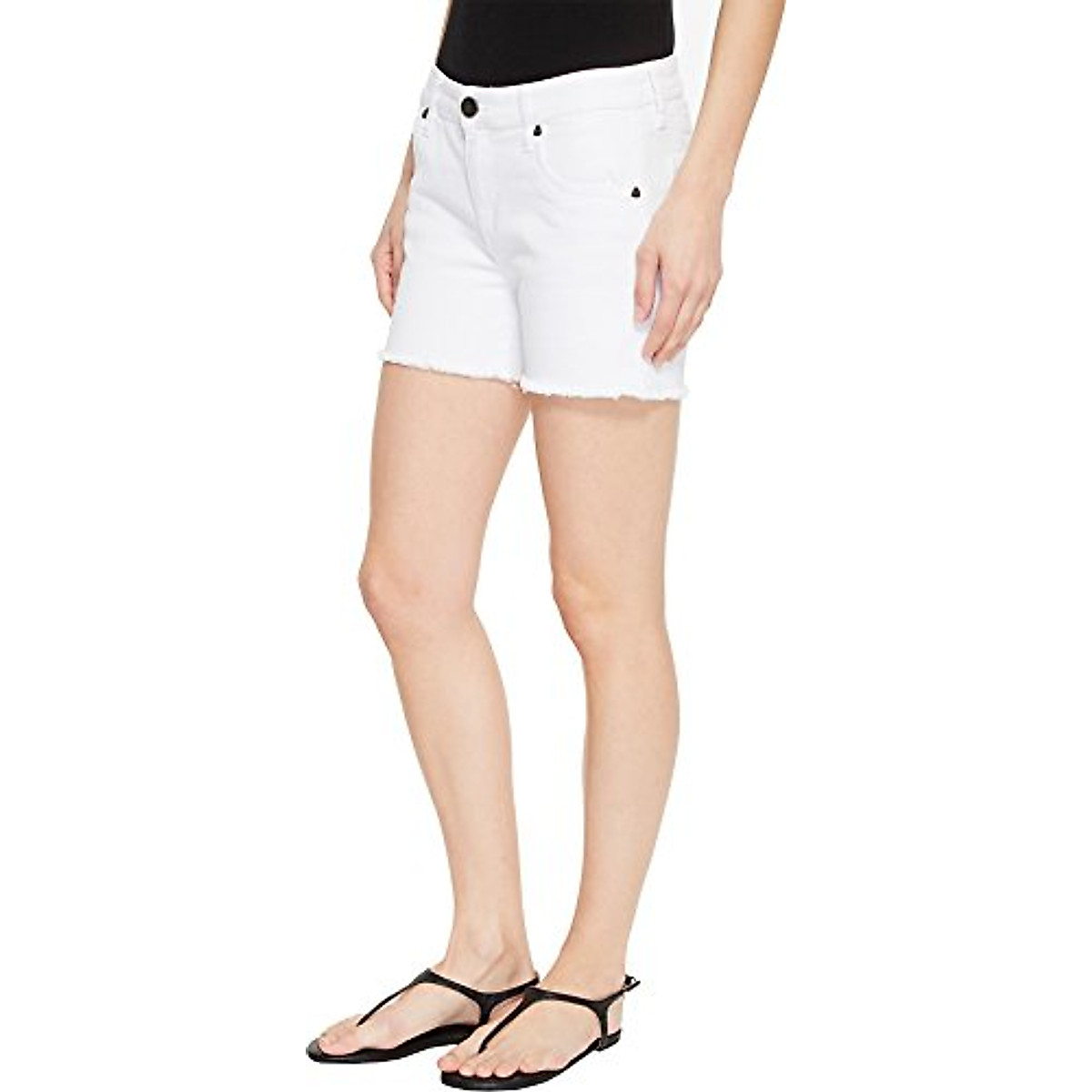 KUT from the Kloth Gidget Fray Jean Shorts Optic White 8 4