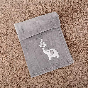 Brandream Playful Elephant Baby Boys and Girl Nursery Crib Bedding Sets 6 Pieces, Grey&Mint