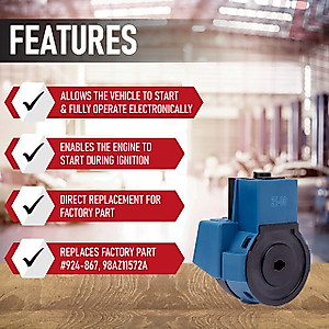 Replacement Automotive Ignition Key Starter Switch by AA Ignition - Compatible with Ford, Lincoln Mazda & Mercury Vehicles - Engine & Electronics Activator - Replaces Part Numbers 98AZ11572A, 924-867