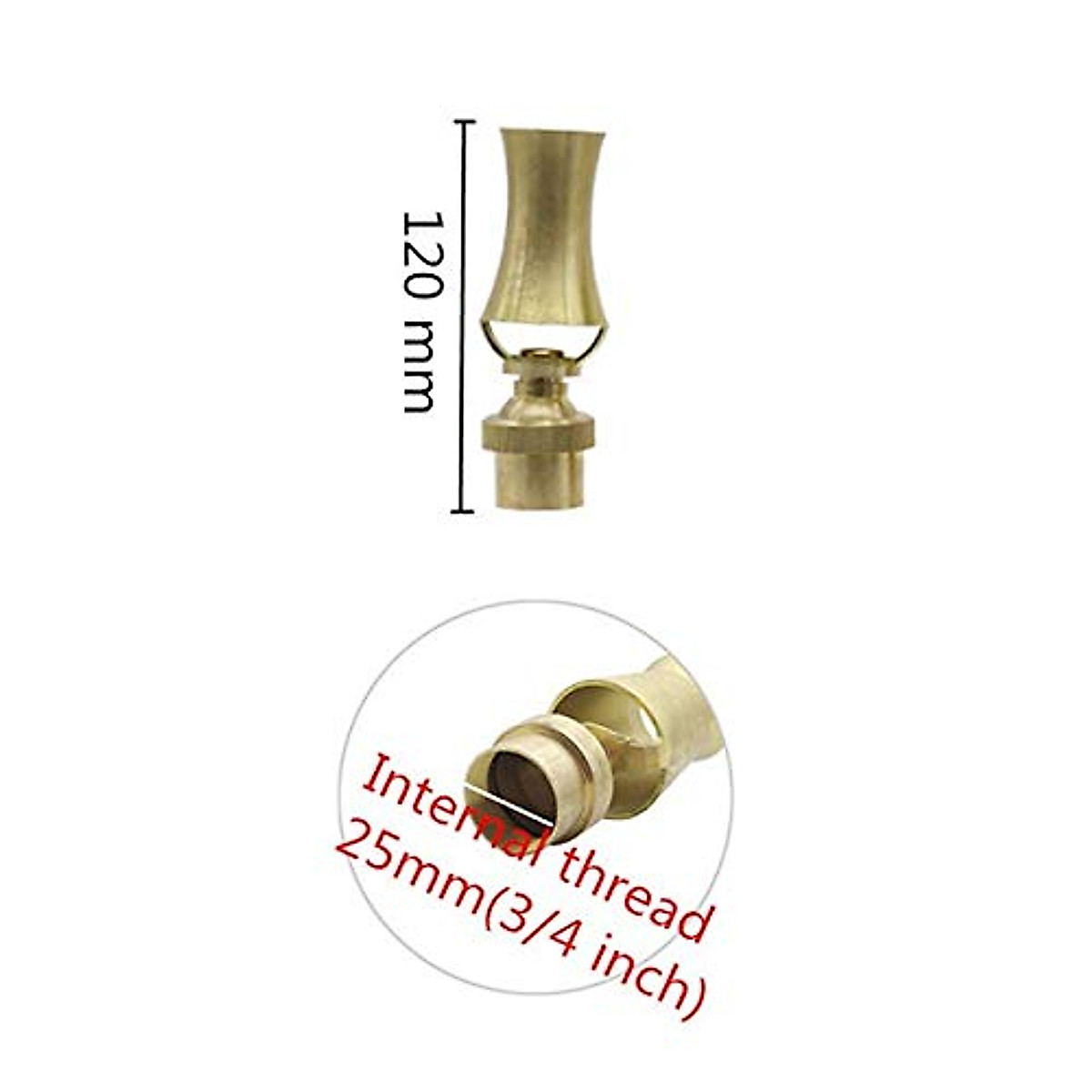 LRJSKWZC Hose Fittings 1 Pc Brass Ice Tower Cedar Fountain Nozzles 3/4" 1" 1.5" 2" Air-Blended Bubbling Fountain Garden Landscape Ornamental Nozzle (Color : 3I4 inch)