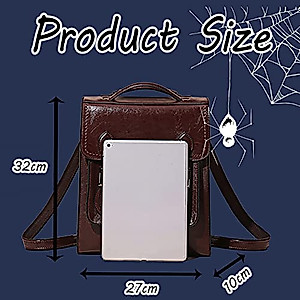 Yoniza Wednesday Addams Backpack Vintage Black Leather Backpack Durable Wednesday Backpack Adjustable Backpack For Women