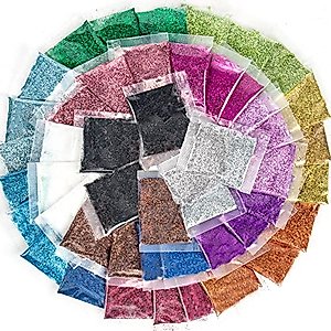 Horizon Group USA Assorted Glitter Packs , Pack of 48, Neon, Glitter, Metallic Colors