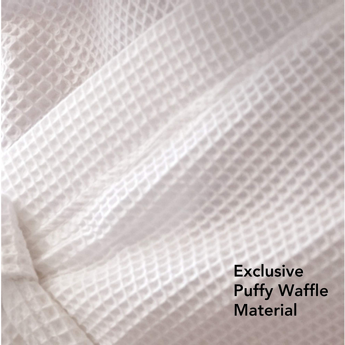 MONARCH Square Waffle Spa Kimono Robe - Soft Light Hotel Bathrobe Cypress (One Size/Large, White) (US, Alpha, One Size, White)