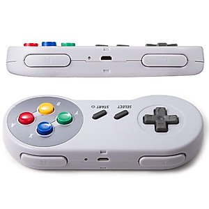 miadore Wireless SNES USB Controller Classic Gamepad Joystick with USB Receiver/Rechargeable Cable for PC Windows Mac and Raspberry Pi Retropie Emulator (colour key)
