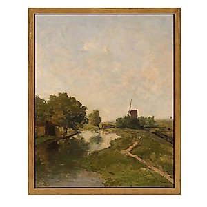 WITCOLOR Framed Large Canvas Wall Art, 12×16in Vintage Wall Art Decor for Living Room Nature Landscape Countryside Wood Wall Art Prints Scenery Oil Painting for Bedroom Office Home Decoration