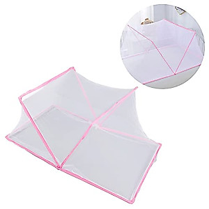 Hztyyier Net Tent Foldable Portable Kid Polyester Bed Curtain Mini Screen Mesh Tent for Baby Kids Students(Pink) Baby Mosquito Nets