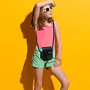 Protective & Portable Case Compatible with Fujifilm for Instax Mini 12/11 Instant Camera with Accessories Pocket and Adjustable Strap - Charcoal Grey