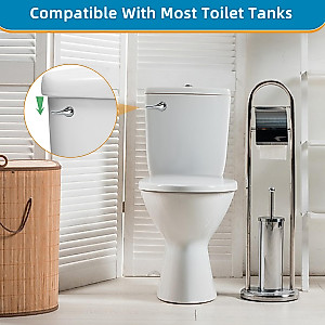 VRSS Front Mount Toilet Lever Replacement Toilet Handle with Chains Toilet Flush Lever Handle Fits Most Toilet Tank (Chrome Polished, Front Mount)