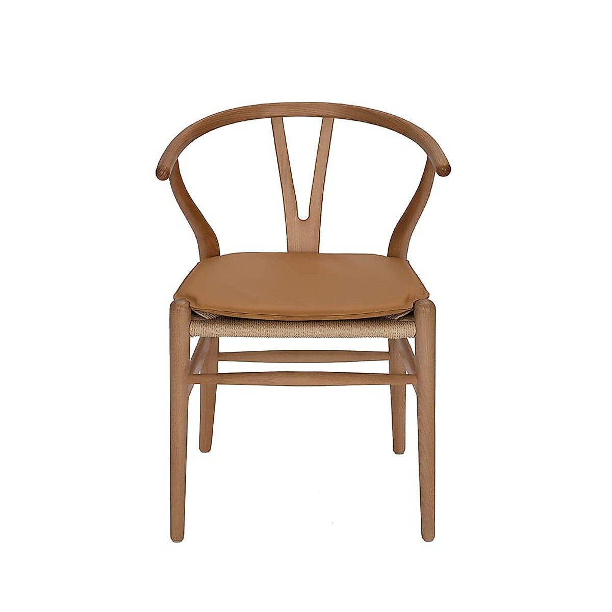 VODUR Wishbone Chair Cushion, Quality PU Filled Foam Chair Cushion Pads, Seat Cushions for Hans Wegner CH24 Y Chair (Brown)