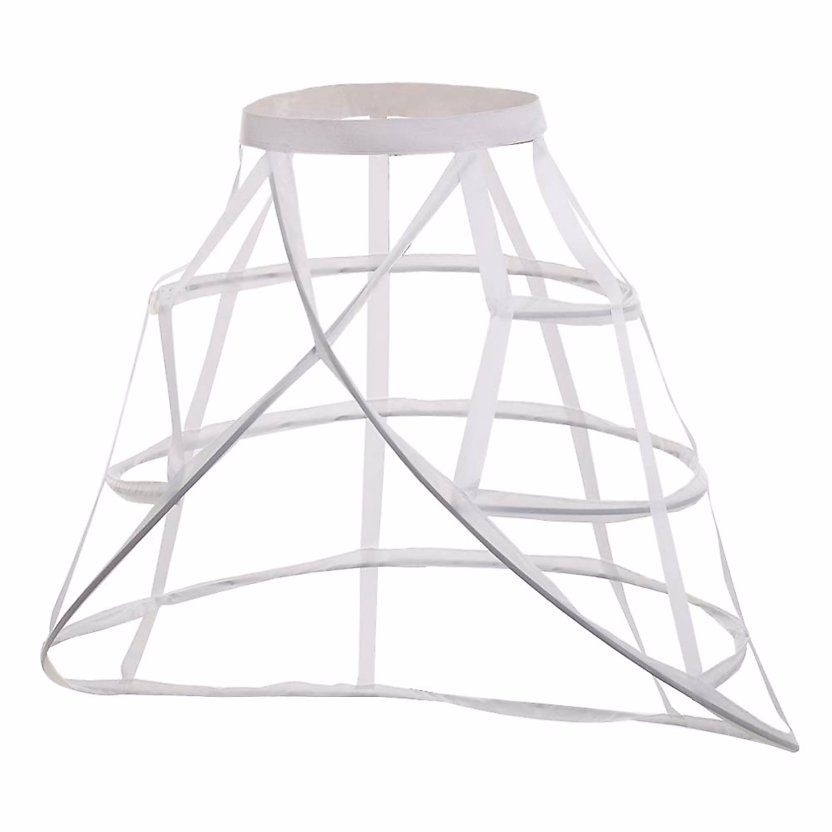 Pannier Petticoat Women Victorian Bustle Cages Hoop Skirt Cage Skirt for Women (Victorian White 4 Hoops)