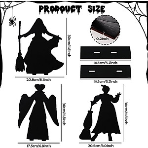 Hocus Pocus Halloween Wooden Table Decorations, 3pcs Black Wooden Table Centerpieces Trick or Treat Witches Table Topper for Halloween Party Decor