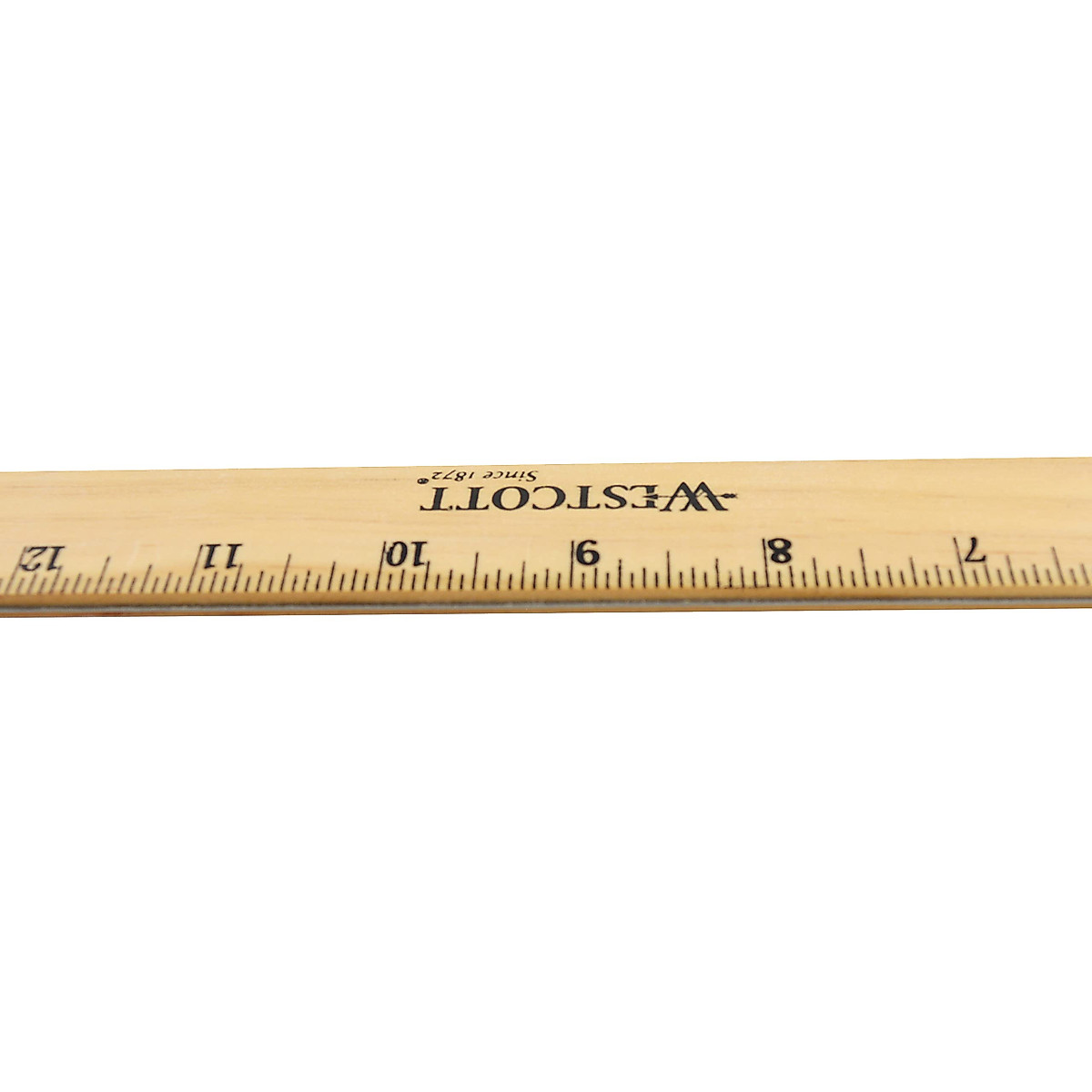 Westcott 05018 Beveled Wooden Ruler with Single Metal Edge, 18 Inch