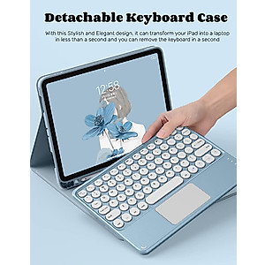 Touchpad Keyboard Case For Lenovo Tab P11 / Lenovo P11 Plus Case, Detachable Bluetooth Trackpad Keyboard Case for (Model: TB-J606F TB-J606X TB-J616F) (For Lenovo Tab P11 / Lenovo P11 Plus, Black)