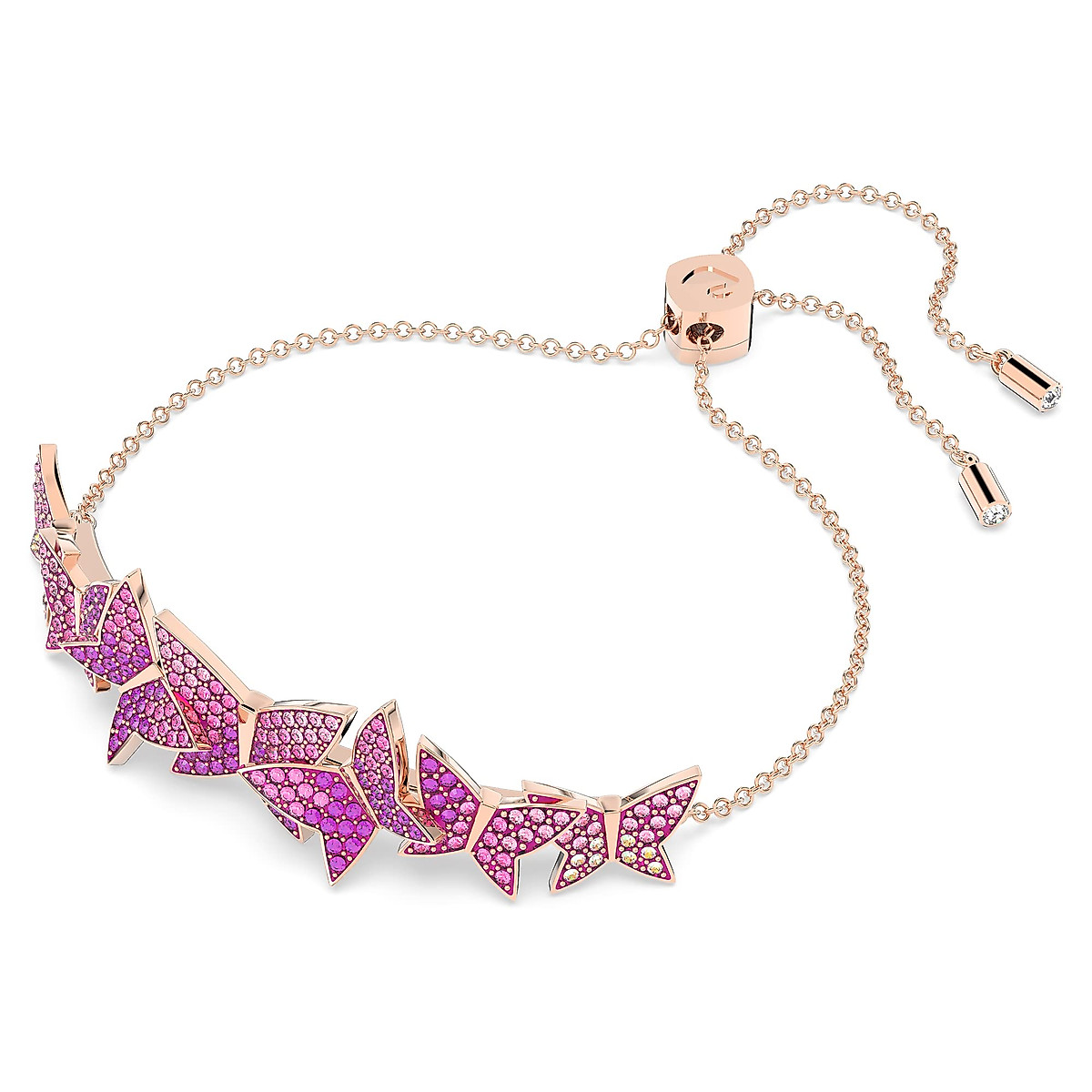 SWAROVSKI Lilia Bracelet, with Pink Crystal Pavé and Multicolored Butterfly Motif, on Rose Gold Tone-Plated Setting, Part of the Lilia Collection