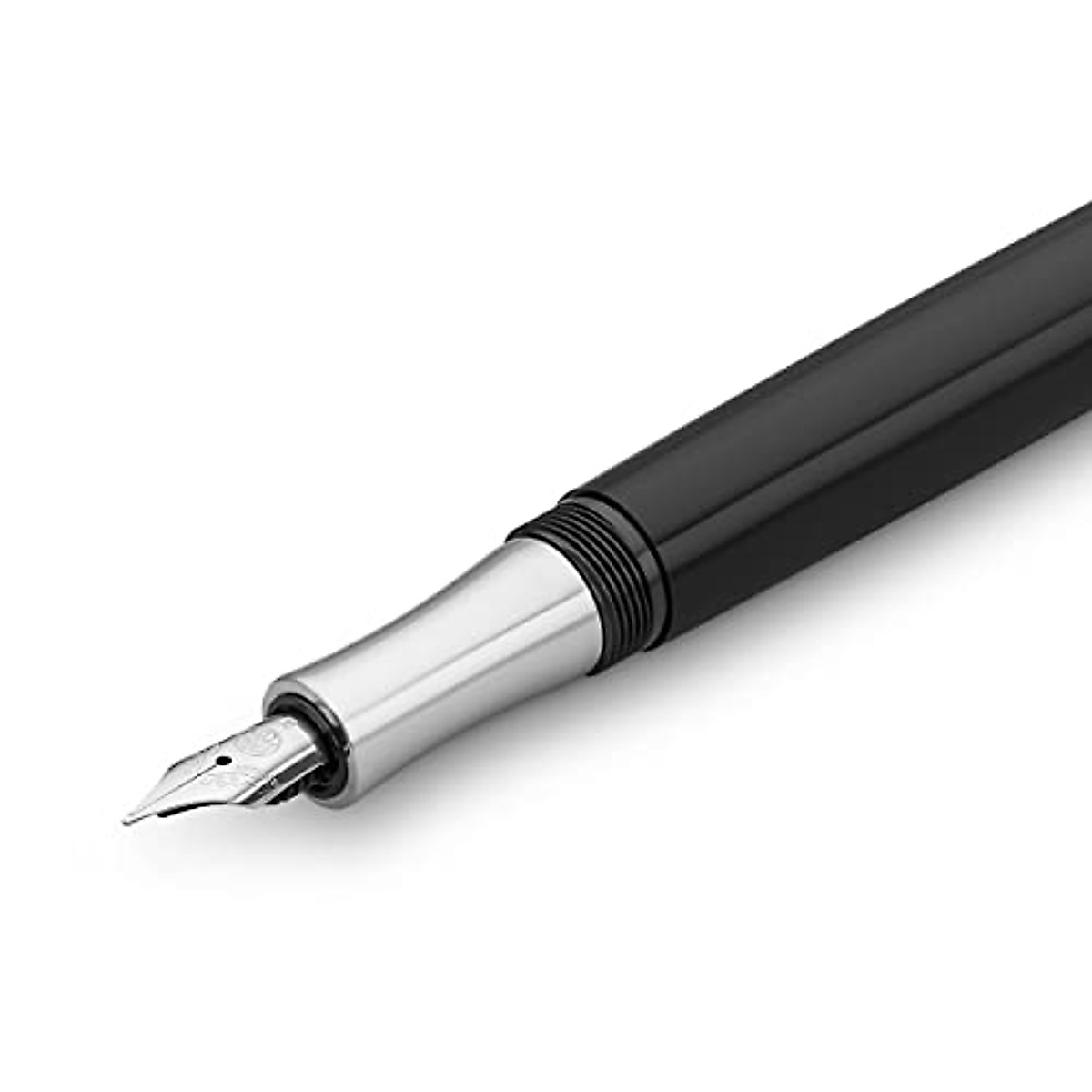 Kaweco STUDENT Black Fountain Pen I Premium Resin Fountain Pen for Ink Cartridges I Nostalgic Fountain Pen in Black with Silver Details I Student Pen 16 cm I Nib: EF (Extra Fine)