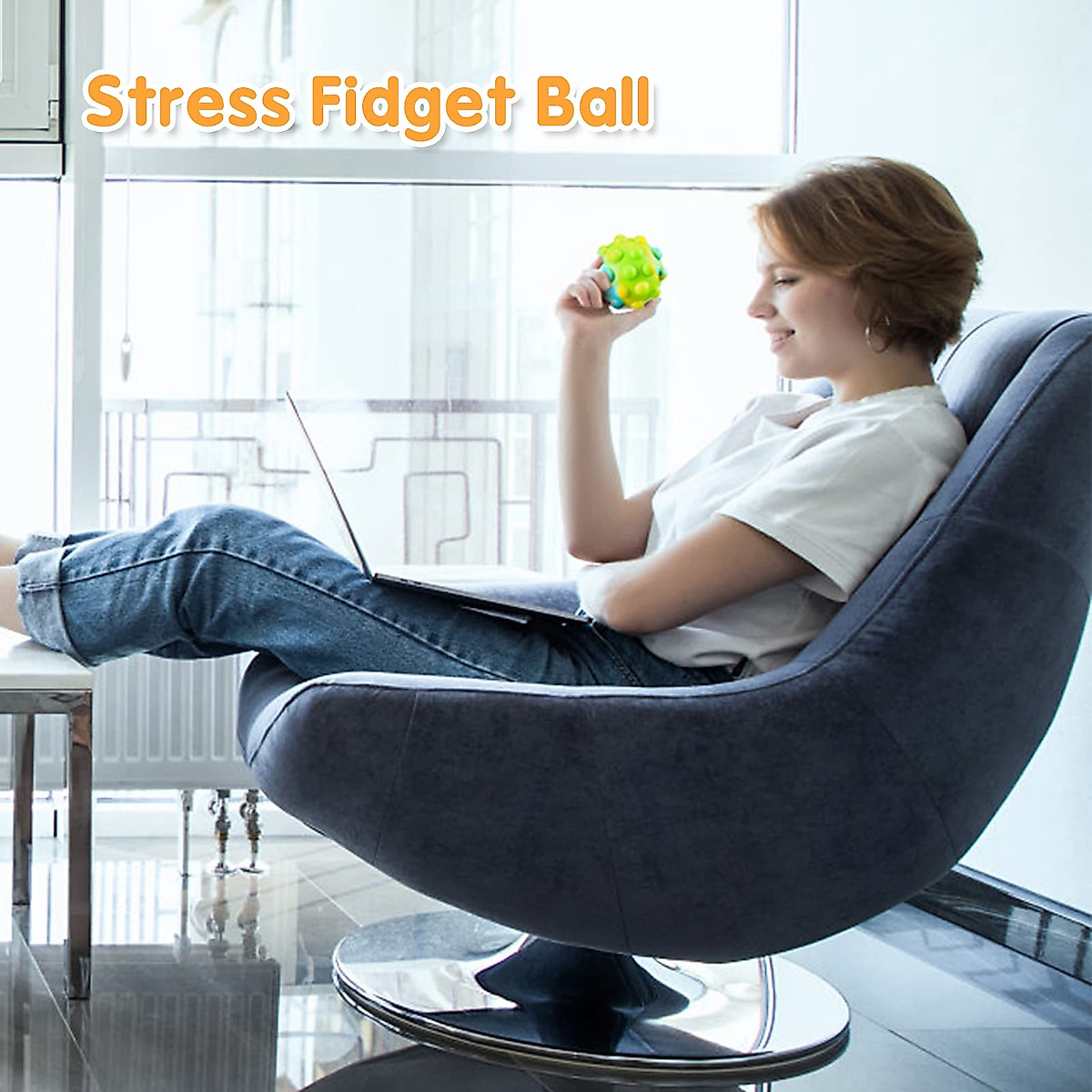 Pop Ball It Fidget Toys 4 Pack Stress Balls for Kids Adults Poppers Its 3D Squeeze Anti-Pressure Pop Balls Push Bubble Its Sensory Toys Squishy Fidget Ball Toddlers Small Toy Popper Stress Relief