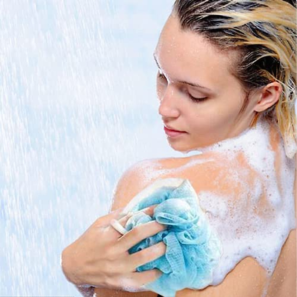 S&R PLKOP Exfoliating Body Scrubber Set -Exfoliating Glove,Back Scrubber and Shower Loofah for Women and Men Shower(3 Pack, Green)