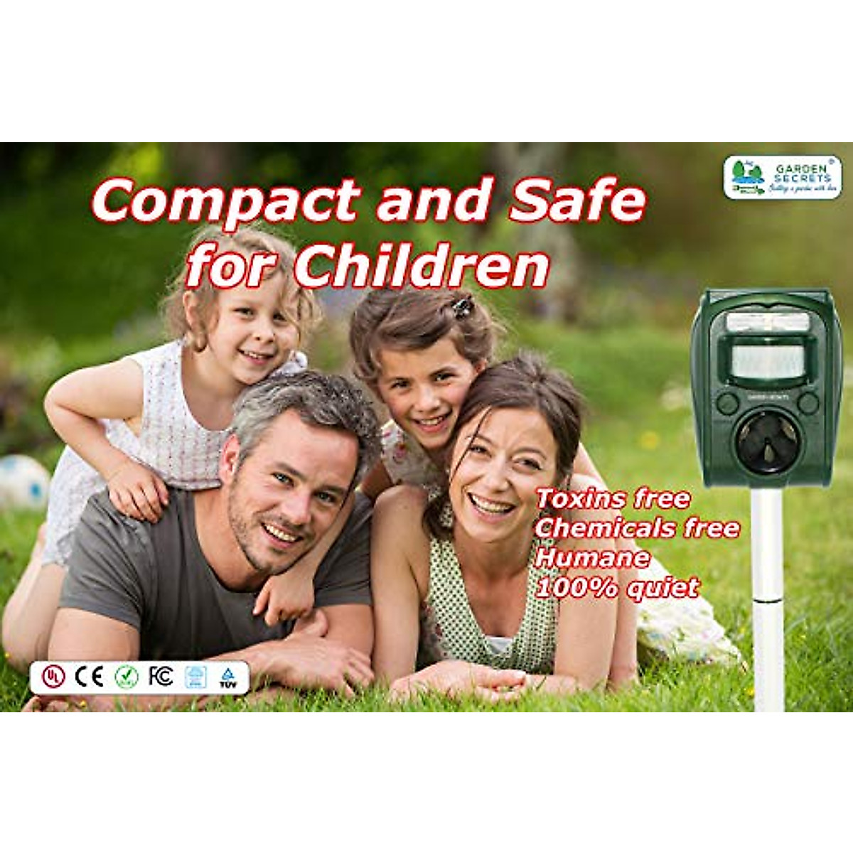 GARDEN SECRETS (2023 Version) Compact Solar Ultrasonic Animal Repellent. Skunk Raccoon Deer Coyote Cat Rat Mice etc Deterrent. Keep Pests Away from Your Property Within 2-4 Weeks. (Green, 3 Pack)