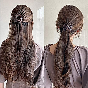 Fashion Expandable Hair Clips, Birdnest Ponytail Holders, Curling Iron Bun Maker, Hair Styling Claw Clips for Women and Girls - Hair Accessories, 3 Colors (B)