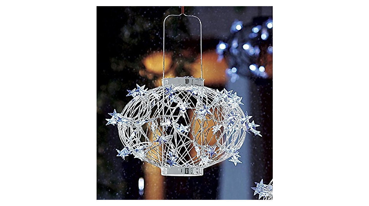 Small White Solar Star Lantern | Elegant Outdoor Decor