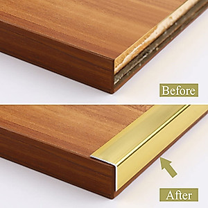 Trimold L Molding Stainless Steel Corner Guards with 90° Angle for Wall Cabinet Baseboard Protection and Decoration, 0.98ft x 0.59in (20pcs)