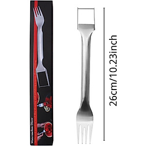 2PCS Watermelon Fork Slicer Cutter, Watermelon Fruit Slicer Cutter Tool,Dual Head Stainless Steel Fruit Forks Slicer Knife for Family Parties Camping