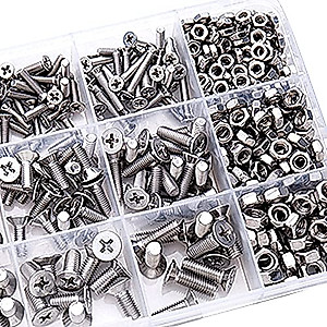 MUMUJJ Countersunk Machine Screws, Flat Head Phillips Machine Screws and Hex Nuts Kit for Laptop Notebook Computer Replacement Screws Kit