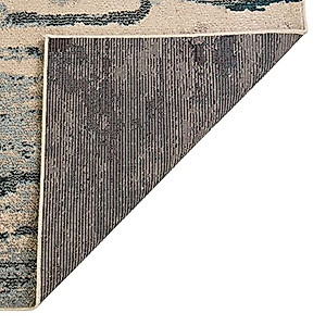 Unique Loom Estrella Collection Modern, Abstract, Watercolor, Contemporary Area Rug, 3 ft 3 in x 5 ft 3 in, Light Blue/Beige