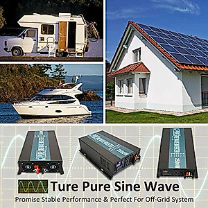 WZRELB for AC appliances 2500W 12V DC to AC Power Inverter Pure Sine Wave Solar Power Converter (RBP250012B1)