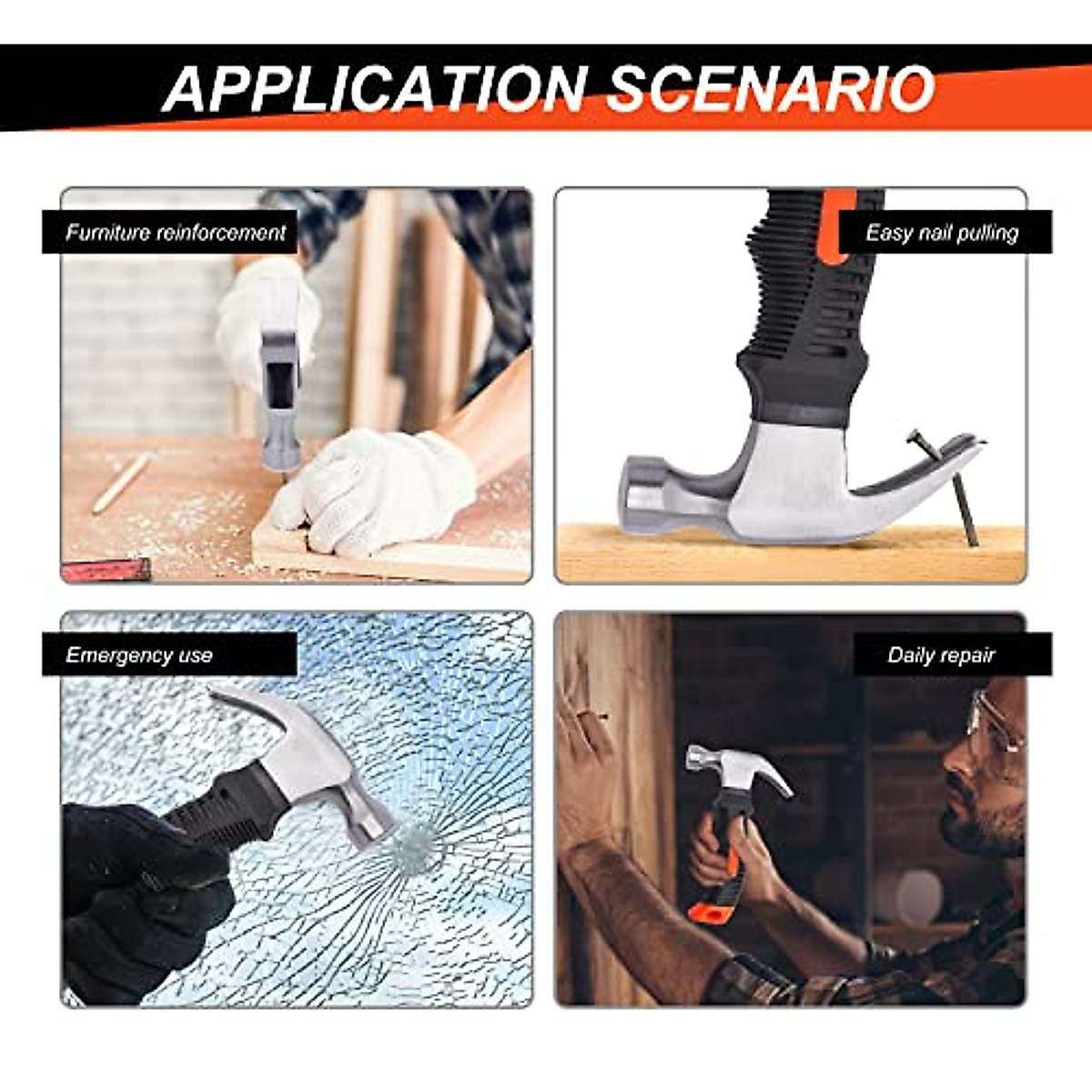 12 PCS Small Hammer 8 Ounce Mini Stubby Hammer for Women Men, Small Claw Hammers Lightweight Melt Claw Hammers Tool for Home Repair, Building, Household Work, Crafts Handmade Outdoor Camping, Tent Kit