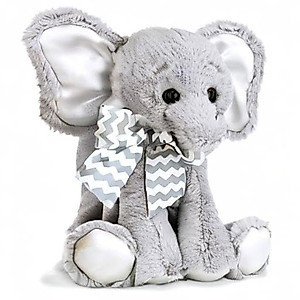 Bearington Baby Lil’ Spouts The Elephant Plush, 10 Inch Elephant Stuffed Animal Piggy Bank with Noise
