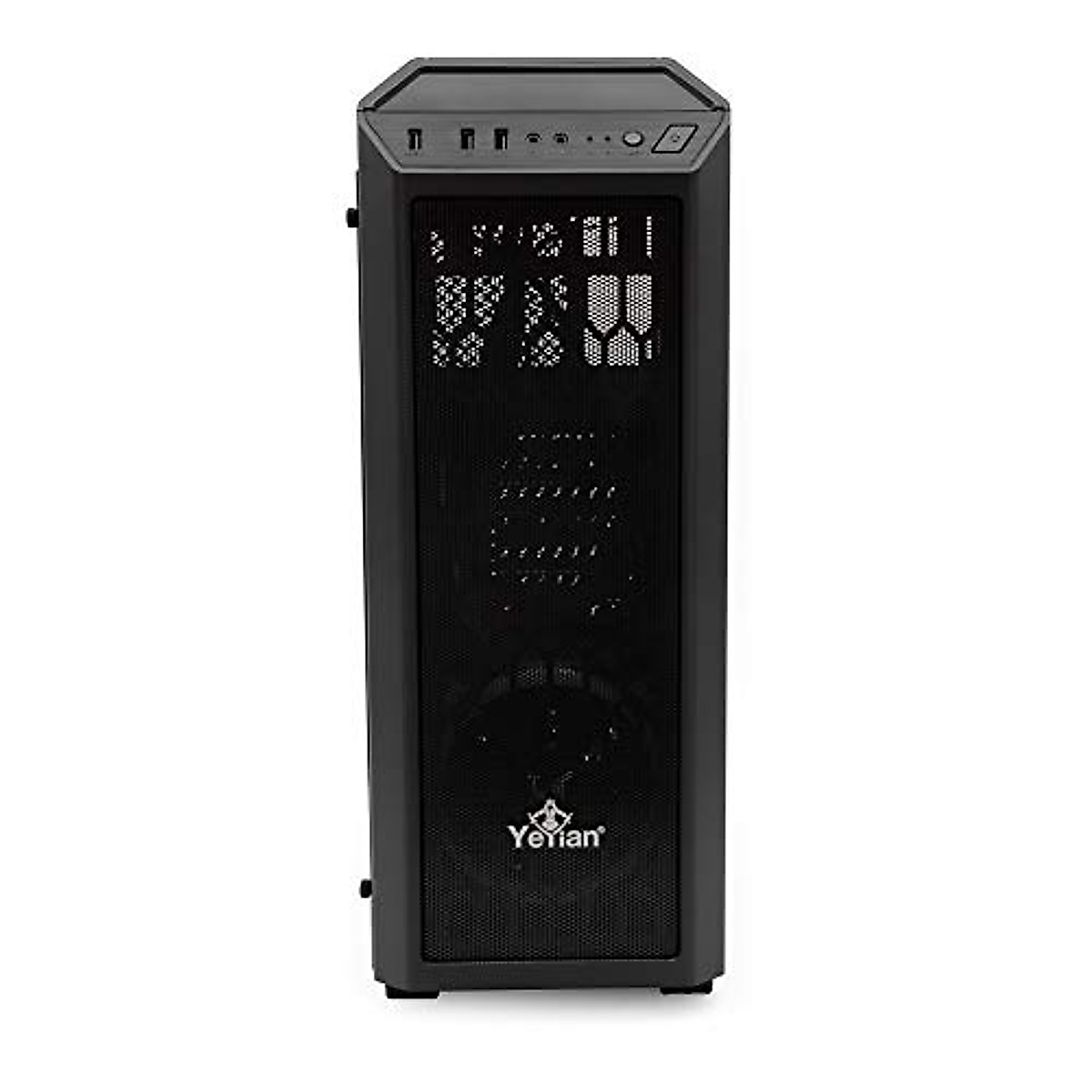 YEYIAN Blade 2101 Gaming PC Case, Acrylic Mid Tower ATX/Micro ATX, LED Fans, SPCC Chassis, Metal Mesh Air Flow, 3 USB/Audio Ports, 16.33"x7.08"x18.85", ROHS CE Certified, Black
