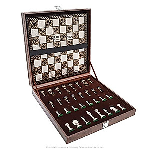 Blessings Decor Collectible Premium Metal Brass Chess Board Game Set Brass Chess Pieces Men with Free Complimentary Box