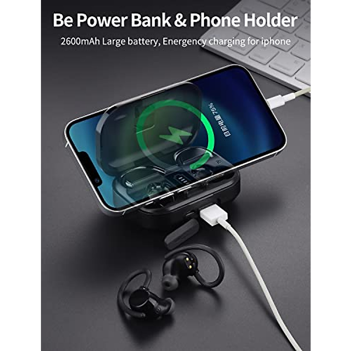 GUANGPONE Bluetooth Earbuds 5.3 in Ear Waterproof Sport Headphones 48 Playtimes Noise Cancelling Wireless Earbuds with Microphone Earphones for Gym Running Workout