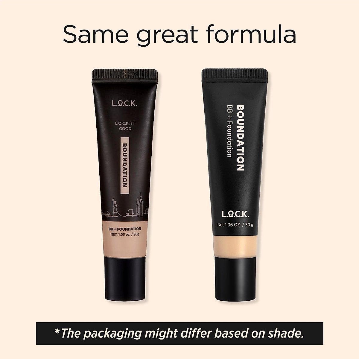 L.O.C.K. Color L.o.c.k. it Good Boundation 01 Fair Beige, B.B Cream + Foundation, Medium Coverage, Net. 1.05 fl.oz. / 30g,