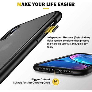 Humixx Shockproof Series iPhone XR Case Cover 2020 [Military Grade Drop Tested] [Upgraded Nano Material] Translucent Matte Case with Soft TPU Bumper, Protective Case for Apple iPhone XR - 6.1 inch