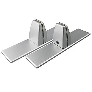 2 Pcs Sneeze Guard Clamp, Bracket Sneeze Guard Shield Base for Countertops, Stick On Heavy Duty Auminum Partition Guard Clamp, Panel Support Clamp Stand for Clear Desktop Counter Reception