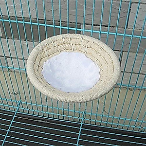 SONYANG Handmade Cotton Rope Bird Breeding Nest Bed for Budgie Parakeet Cockatiel Parakeet Conure Canary Finch Lovebird and Small Parrot Cage Hatching Nesting Box