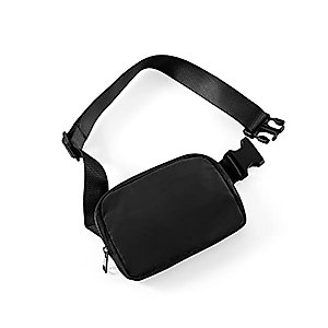 ODODOS Unisex Mini Belt Bag with Adjustable Strap Small Waist Pouch for Workout Running Travelling Hiking, Black