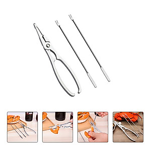 Cabilock Kitchen Utensil Set Shelled Nuts 3pcs Seafood Tools Set Stainless Steel Crab Leg Crackers Picks Nut Forks Lobster Crackers Shell Crackers Kitchen Accessories Kitchen Utensil Set Shelled Nuts